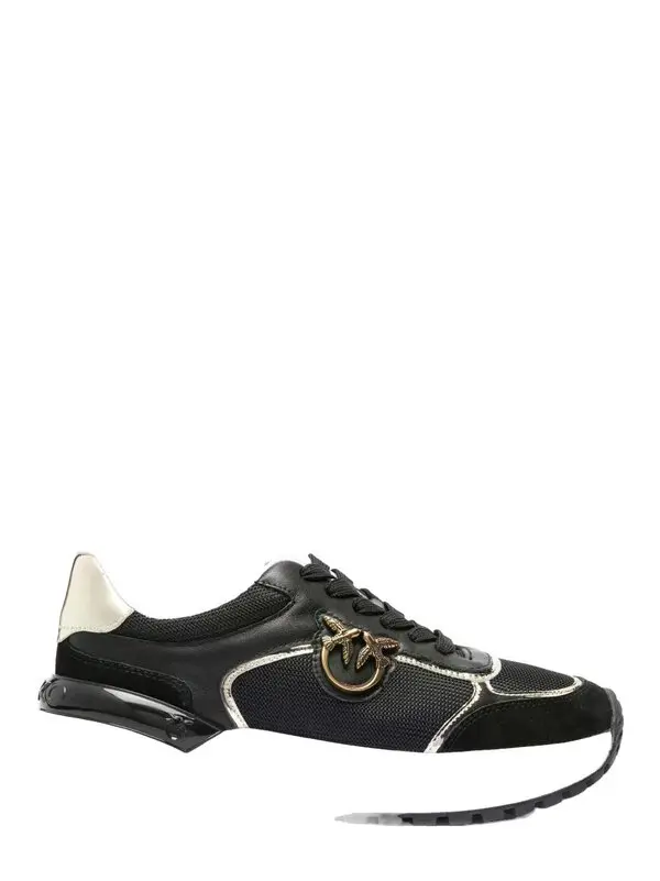 Pinko Love Birds Leather Sneakers - Black