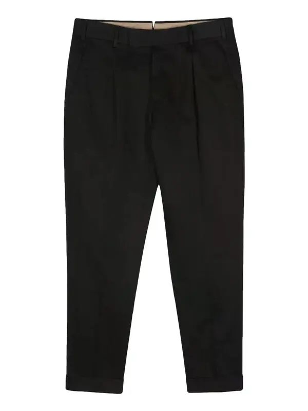 PT TORINO Mid-rise Tapered Trousers - Black