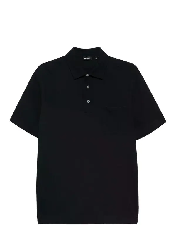 Zegna Cotton Polo Shirt - Blue