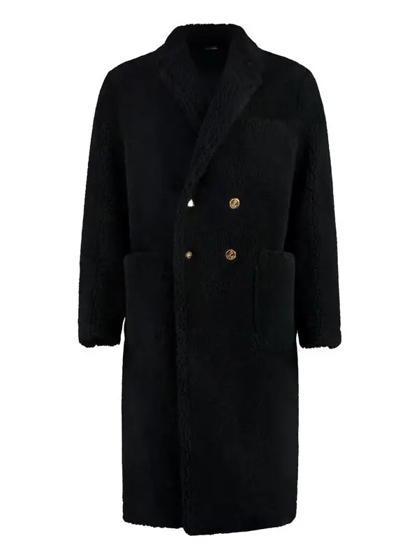 Thom Browne Shearling Overcoat - Black