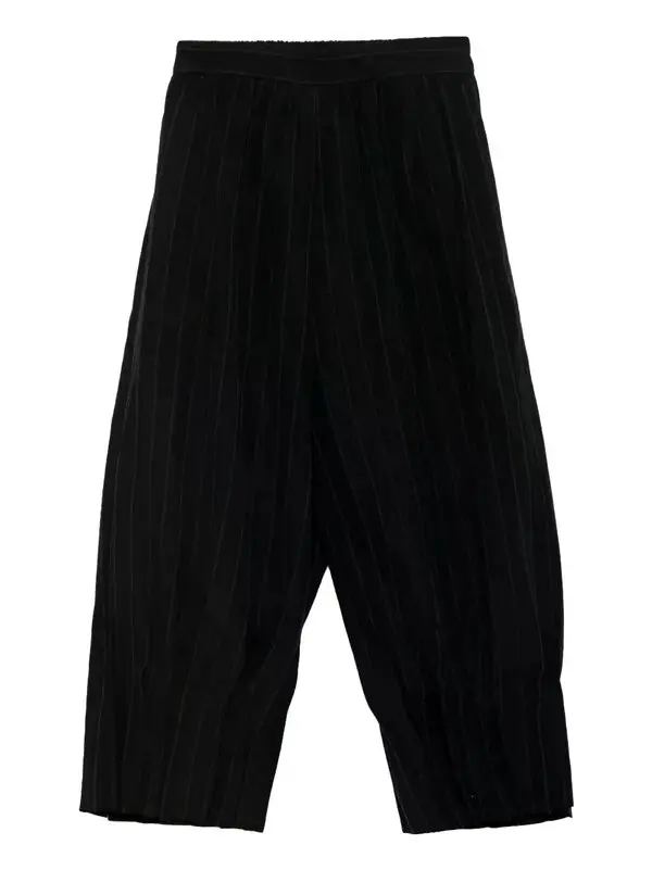 CHIAHUNG SU Striped Pleated Trousers - Black