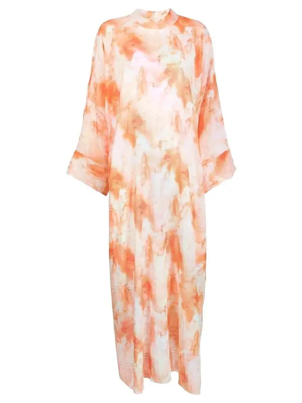 BAMBAH Gardenia Printed Kaftan Dress - Orange
