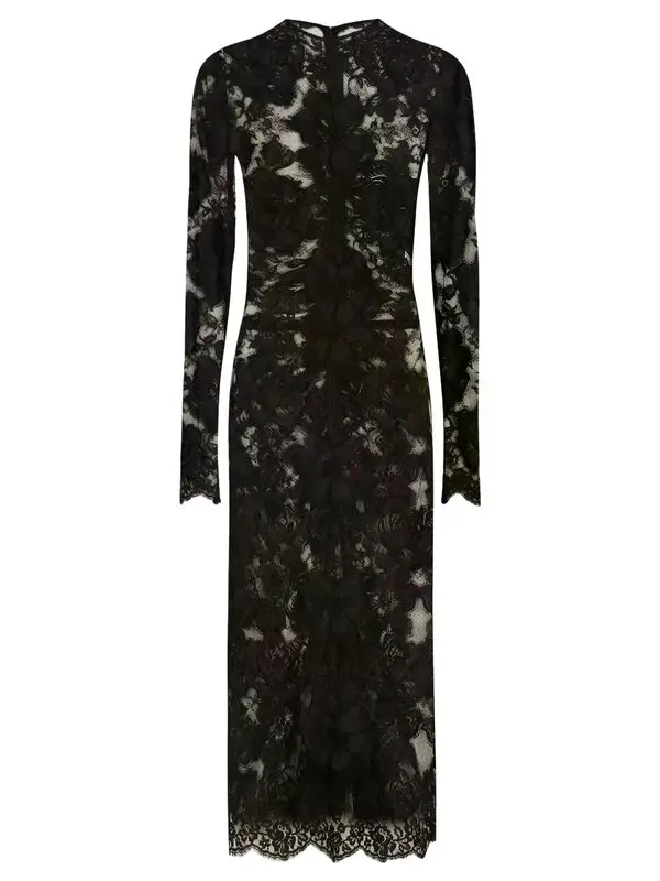 Dolce & Gabbana Lace Midi Dress - Black