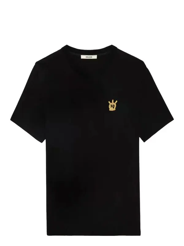 Zadig&Voltaire Logo-embroidered Organic Cotton T-shirt - Black