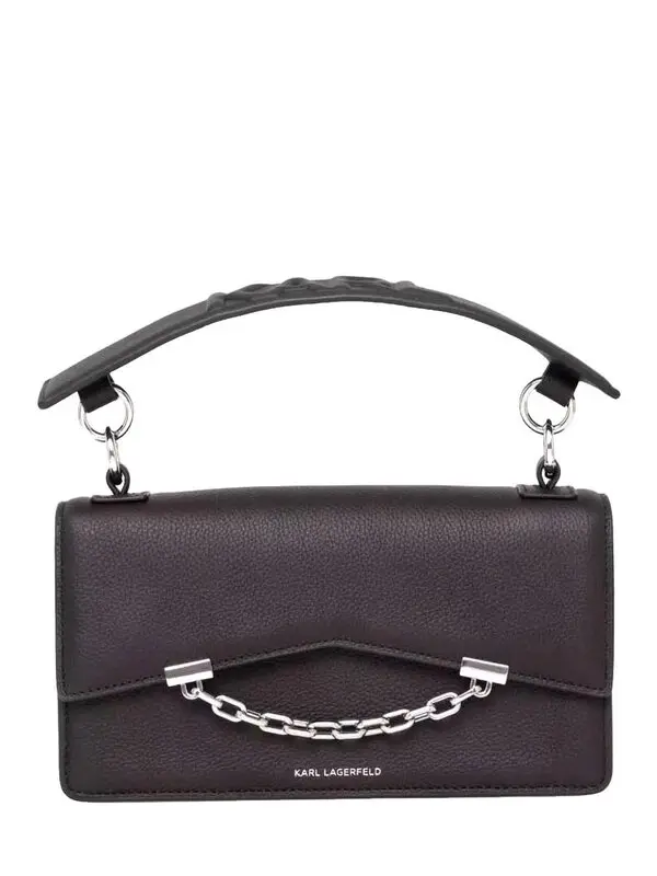 Karl Lagerfeld K/seven Grainy Leather Crossbody Bag - Black