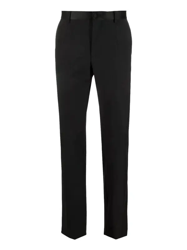 Philipp Plein Straight-leg Wool-blend Trousers - Black