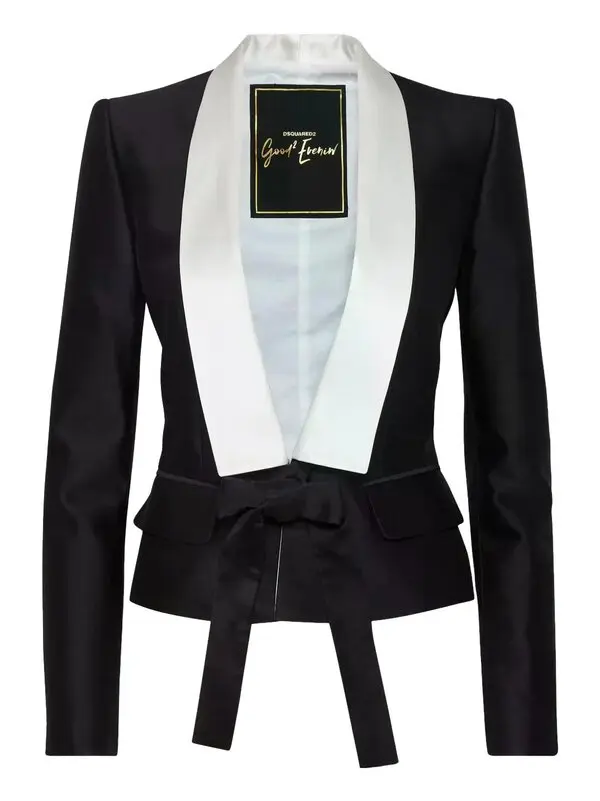Dsquared2 Bow-detailed Cotton Jacket - Black