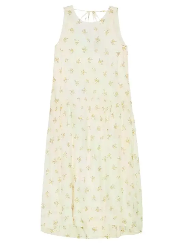 GANNI Floral-print Dress - Neutrals