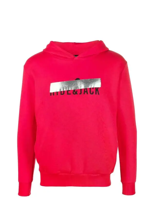 HIDE&JACK Taped-logo Cotton Hoodie - Red