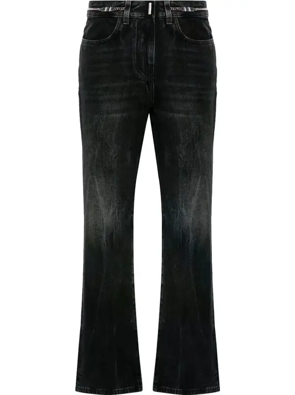Givenchy Bootcut Jeans With Logo Plaque - Black