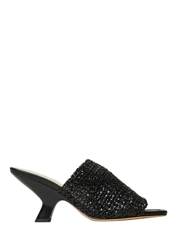 TWINSET Leather Mid-heel Sandals - Black