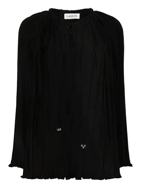 LANVIN Long-sleeve Pleated Blouse - Black