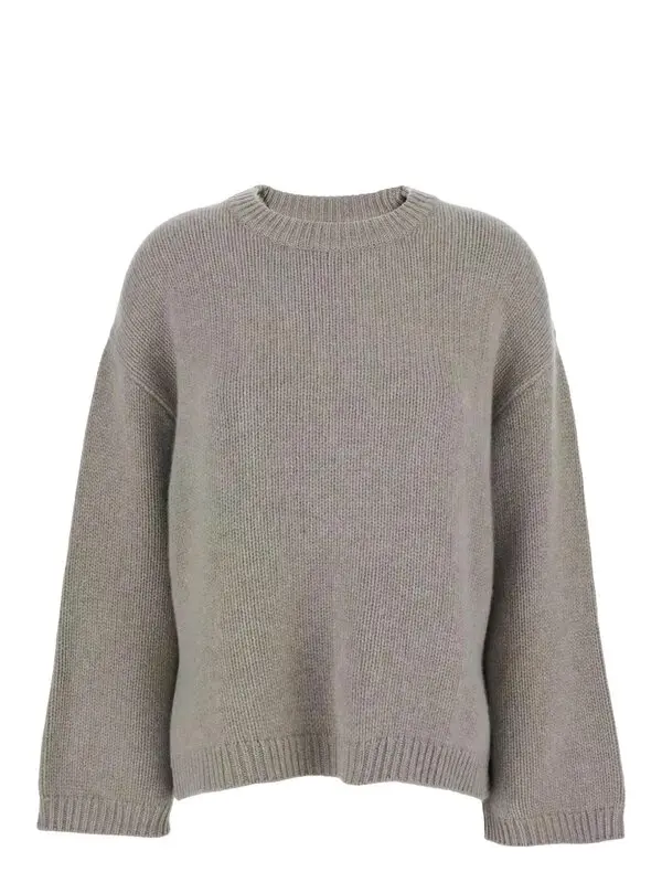 Soft Goat Cashmere Crew Neck Sweater - Grey