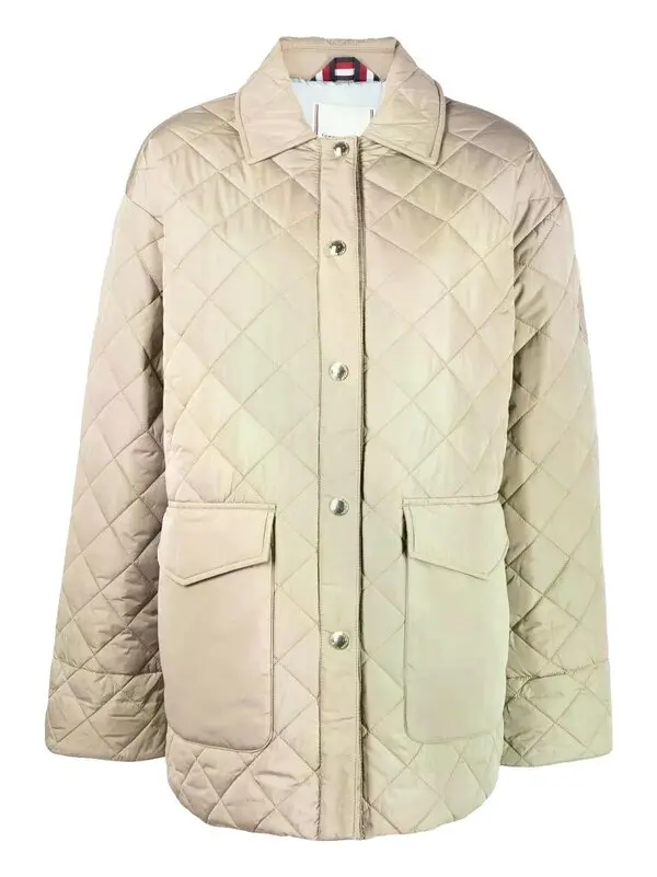 Tommy Hilfiger Quilted Button-up Coat - Neutrals