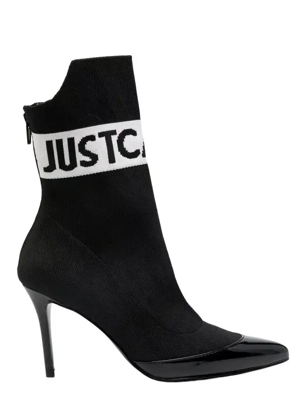 Just Cavalli Intarsia-logo Ankle Boots - Black