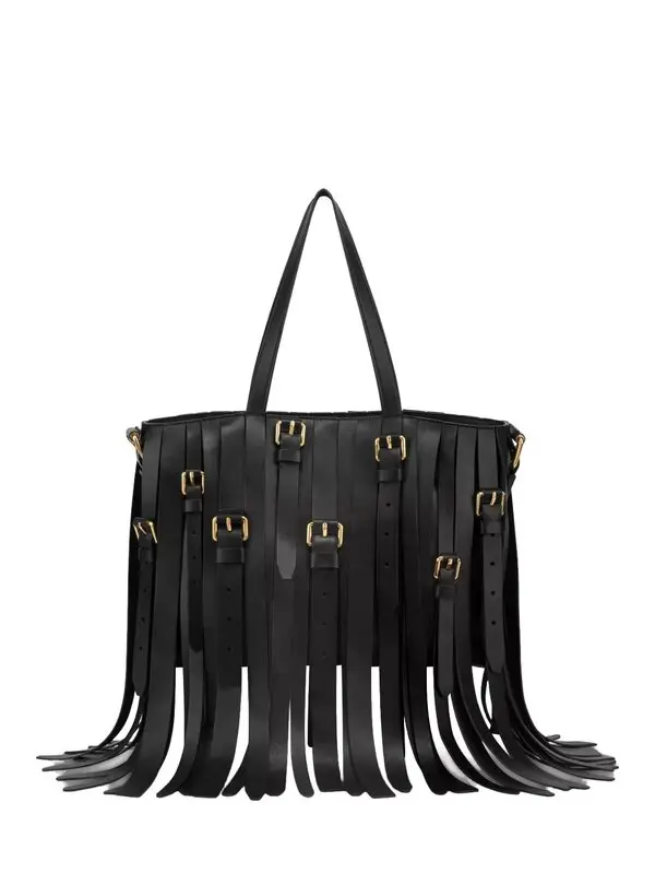 Moschino Tote Bag With Buckle Detail - Black