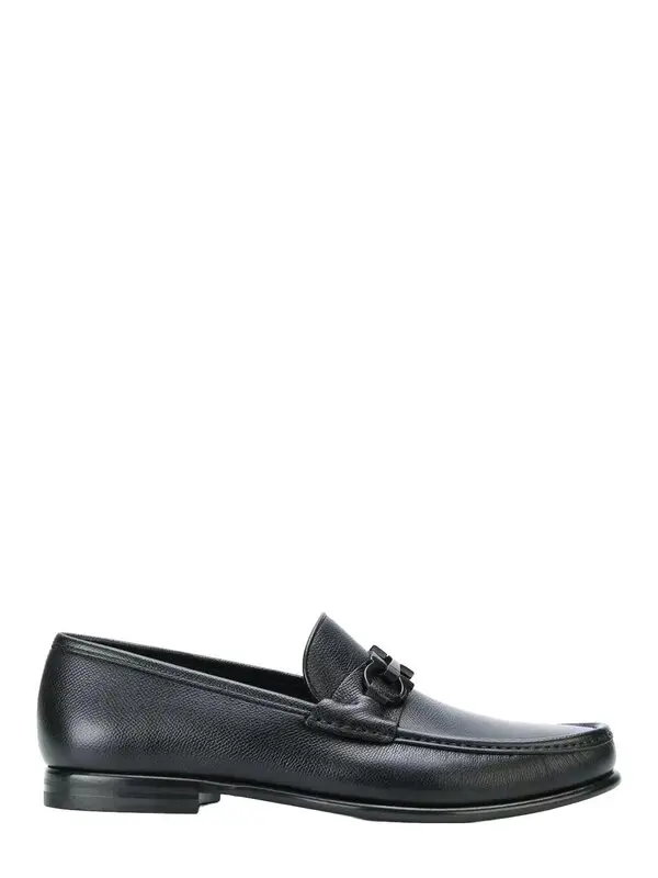 FERRAGAMO Gancini Horsebit Loafers - Black