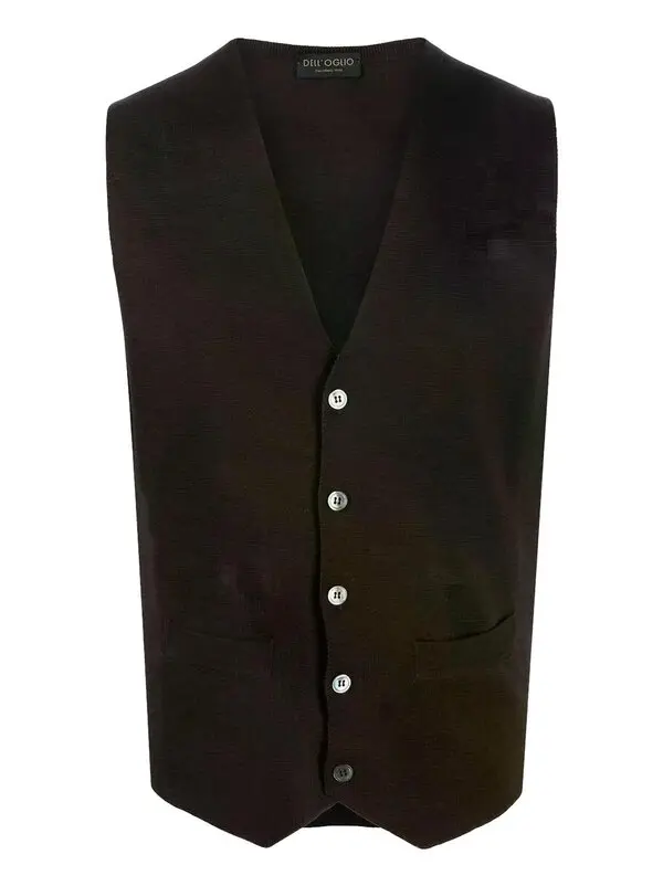 DELL'OGLIO Fine-knit Merino Wool Vest - Brown