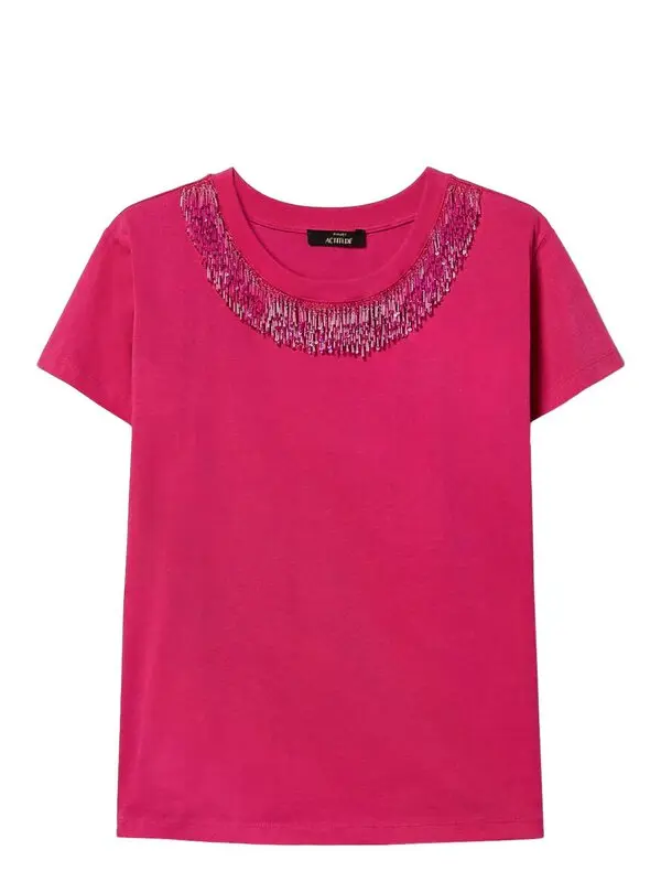 TWINSET Fringe-detailing T-shirt - Pink