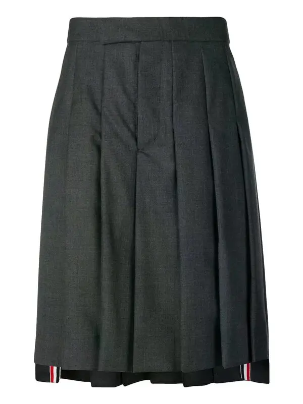 Thom Browne Classic-rise Pleated Skirt - Grey