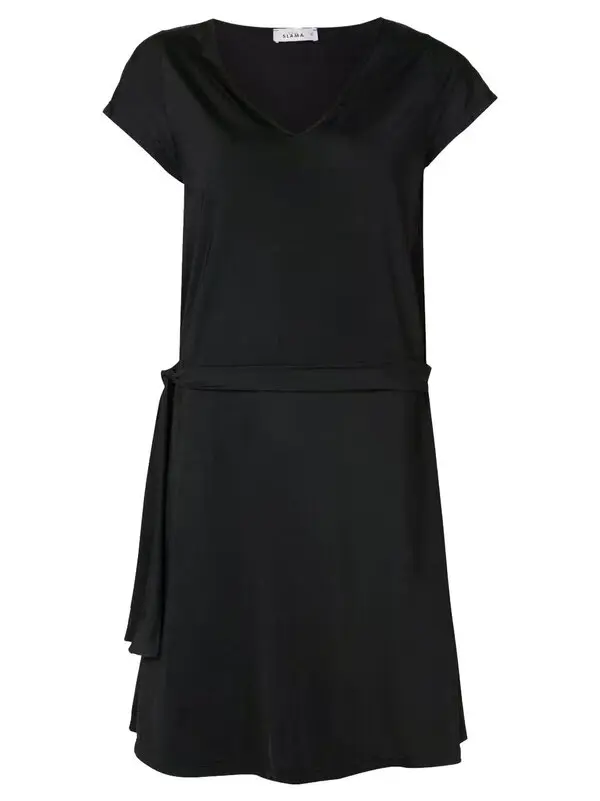 AMIR SLAMA Tied-waist Short Dress - Black