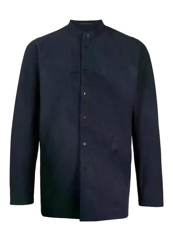 Shiatzy Chen Collarless Long-sleeved Shirt - Blue