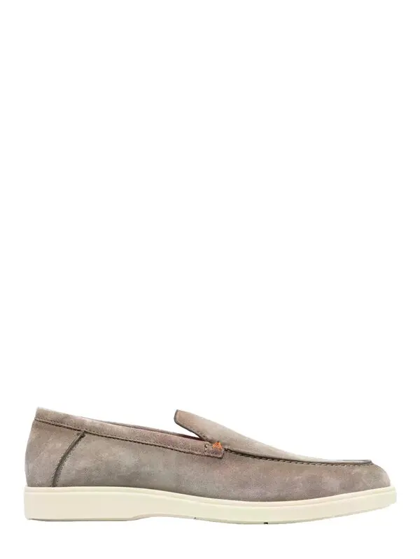 Santoni Tonal-stitching Leather Loafers - Neutrals