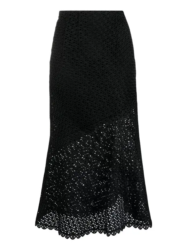 Dorothee Schumacher Graphic Performance Macramé Midi Skirt - Black