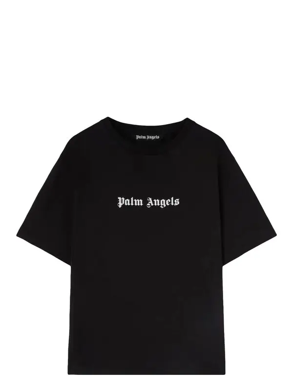 Palm Angels Logo-print Cotton T-shirt - Black