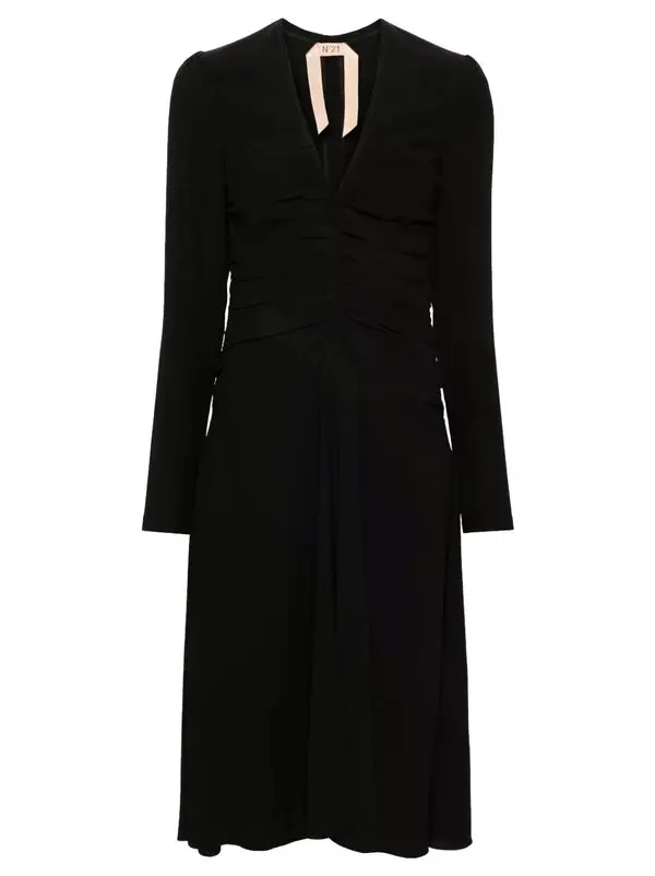 N°21 Draped Midi Dress - Black