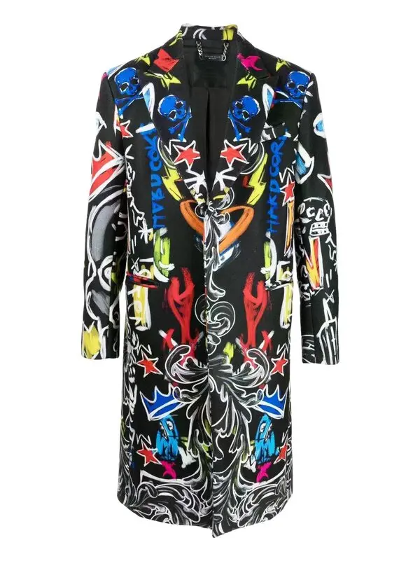 Philipp Plein Agnelli Single-breasted Coat - Grey