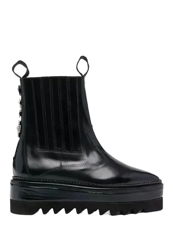 Toga Stud-embellished Platform Boots - Black