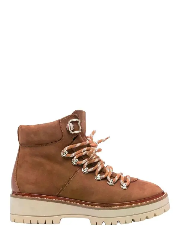 Tommy Hilfiger Lace-up Leather Ankle Boots - Brown