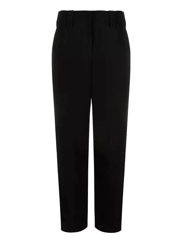 Balmain Tapered Cotton Trousers - Black