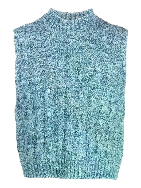 MAISON MARGIELA Bouclé Knitted Vest - Blue