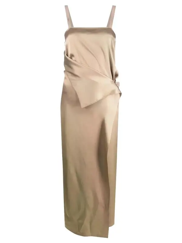 Fendi Tie-waist Silk Maxi Dress - Neutrals