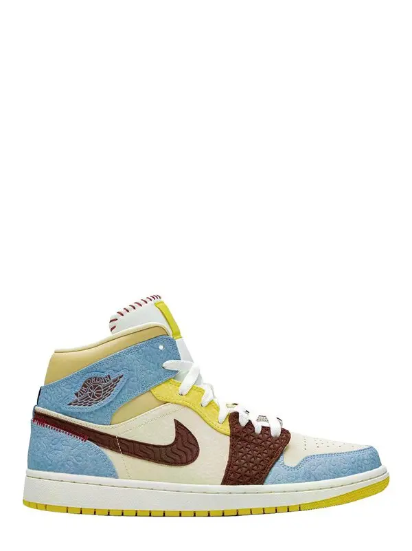 JORDAN X Maison Chateau Rouge Air 1 Mid Se Fearless Sneakers - Blue