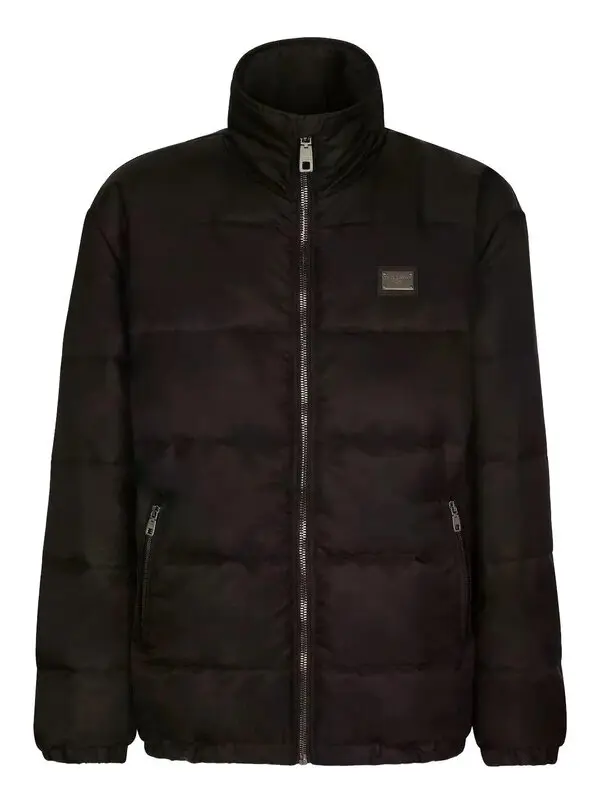 Dolce & Gabbana Logo-tag High-neck Padded Jacket - Black