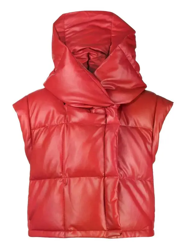 Goen.j Vegan Leather Quilted-down Gilet - Red