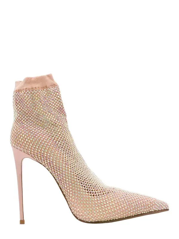 LE SILLA Crystal-embellished Leather Pumps - Neutrals