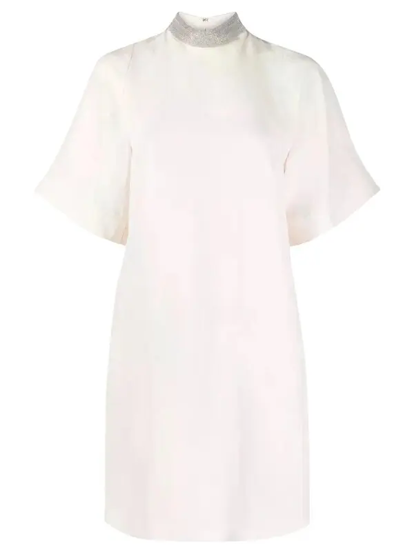 Fabiana Filippi Bead-embellished Shift Dress - Pink