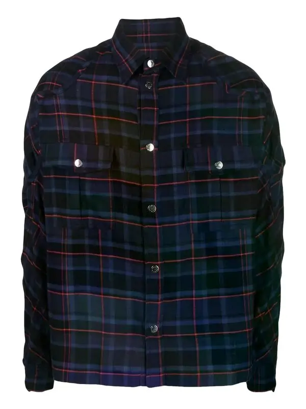 GMBH Plaid-check Print Shirt - Blue