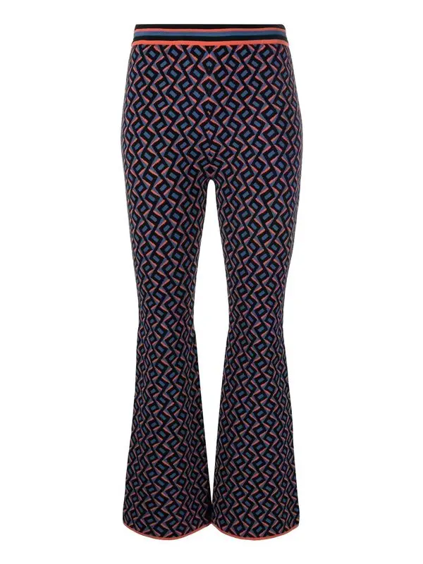 Diane Von Furstenberg Juno Patterned Jacquard Trousers - Blue