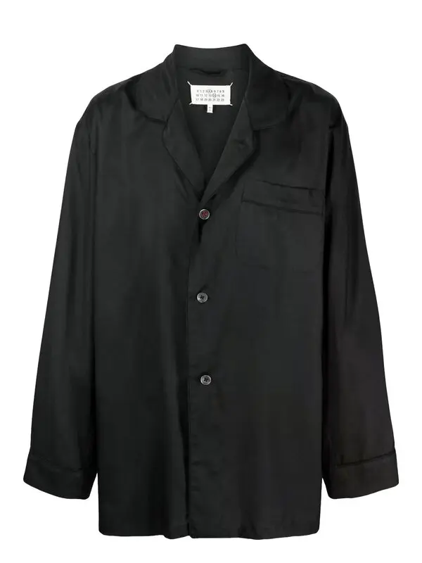 MAISON MARGIELA Long-sleeve Silk Shirt - Black