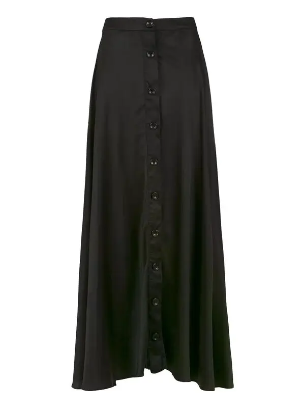AMIR SLAMA Silk Long Skirt - Black