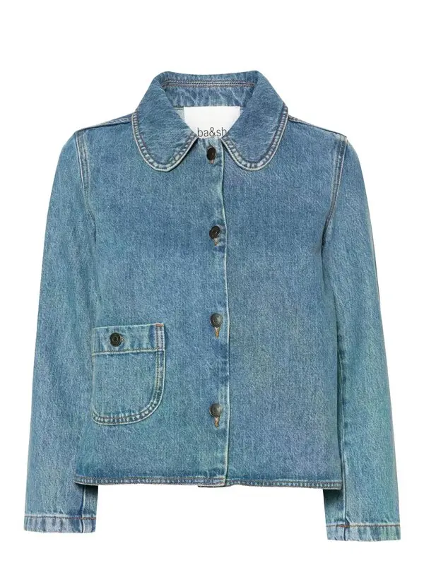 Ba&sh Tiny Denim Jacket - Blue