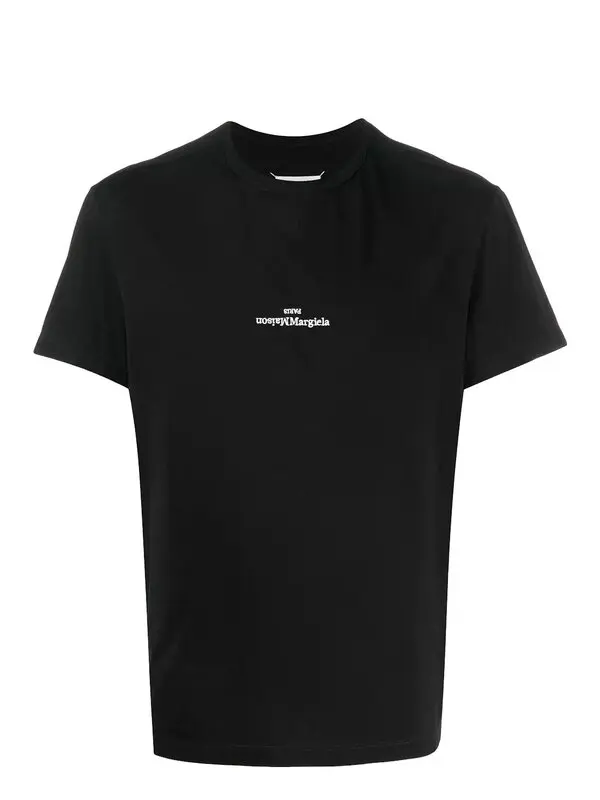 MAISON MARGIELA Distorted-logo Cotton T-shirt - Black