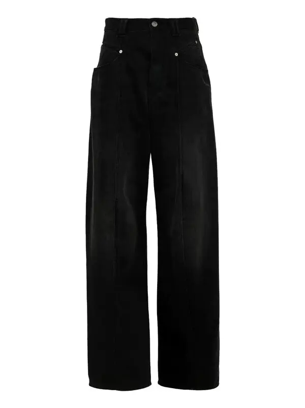 Isabel Marant Étoile Vetan High-rise Wide-leg Jeans - Black