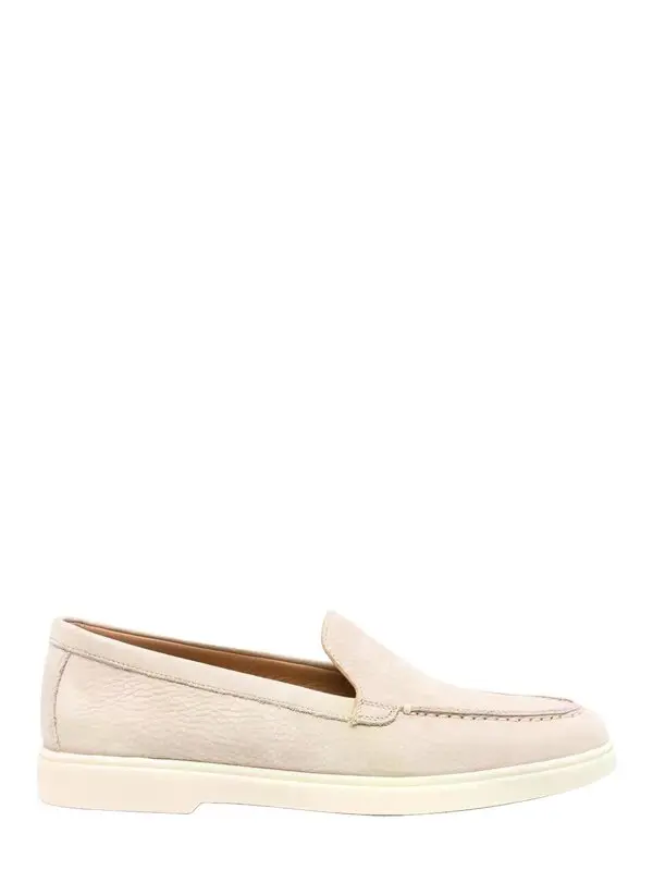 Santoni Slip-on Leather Loafers - Neutrals