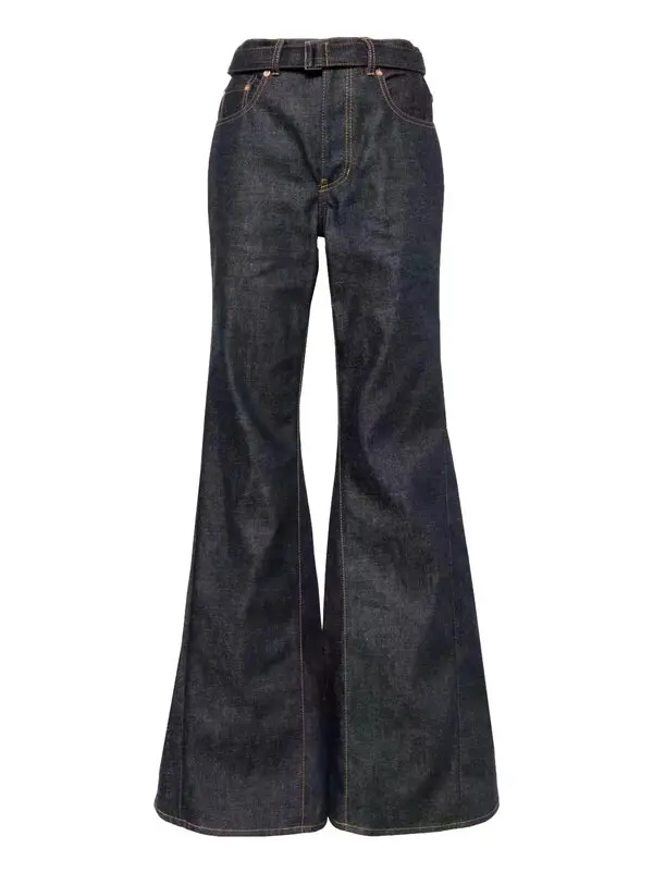 Sacai Mid-rise Flared Jeans - Blue
